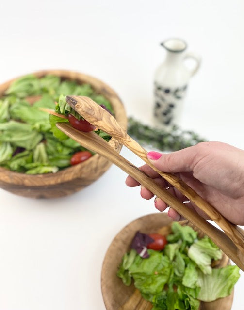 Olive Wood Table Tongs - Viva Oliva